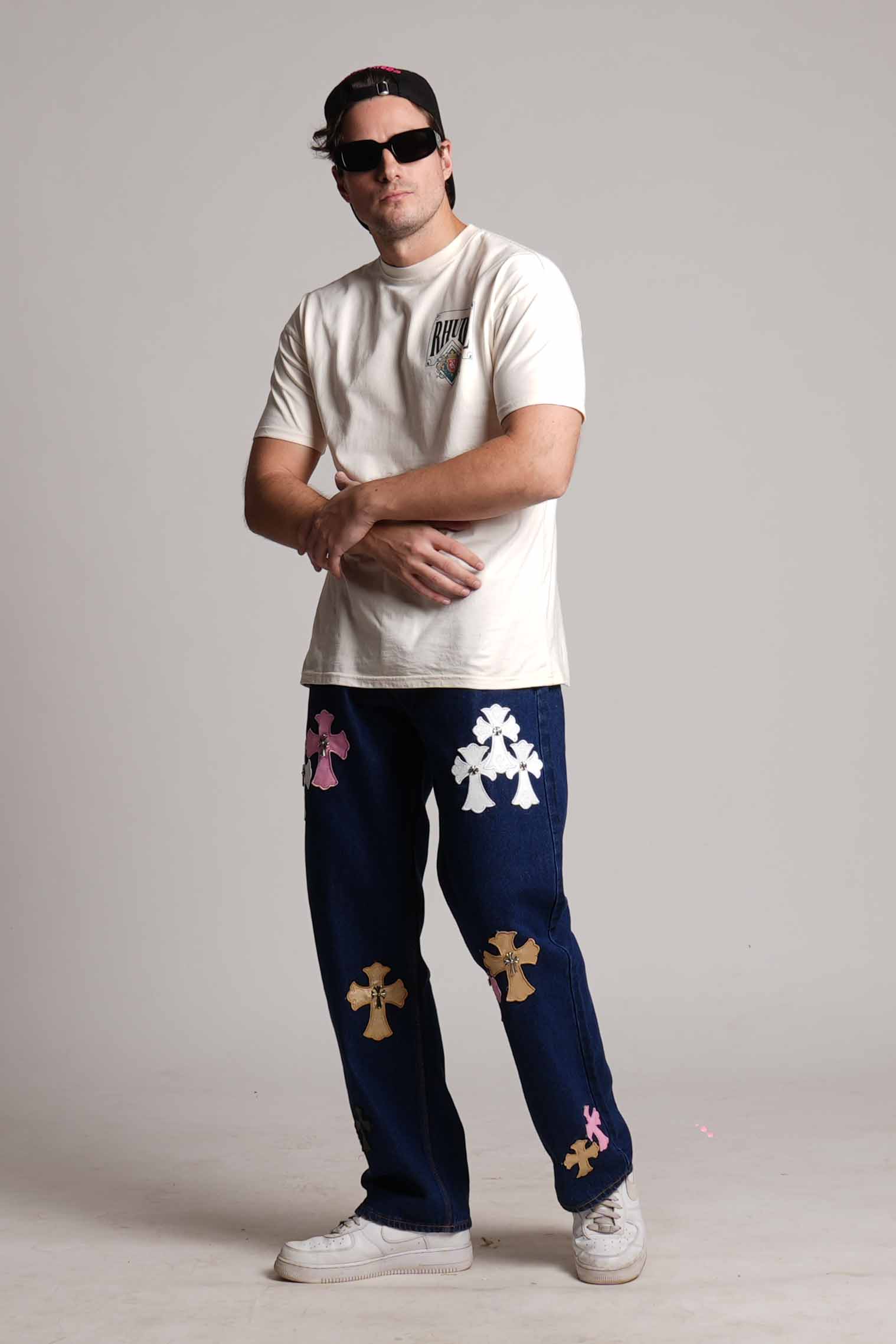 2023 METALLIC CROSSED OUT MULTI COLOUR VALKYRE JEANS – Valkyre